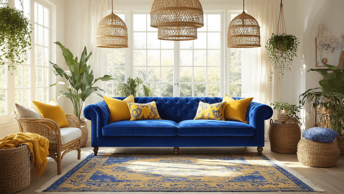 Blue and Yellow Boho Decor: Bringing Vibrant Energy to Your Home - Balanced Hearth